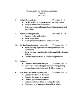 8th grade packet a | PDF