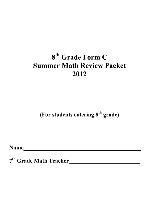 8th grade packet c | PDF | Free Download