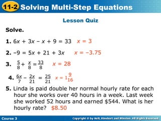 8th grade solving simple equations Practice | PPT