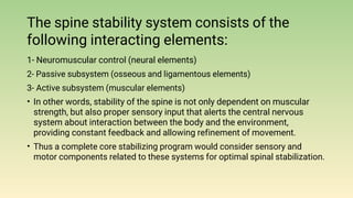 8th lec core stability.pdf | Physical Therapy | Wellness