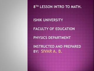 8th lesson intro to math | PPTX