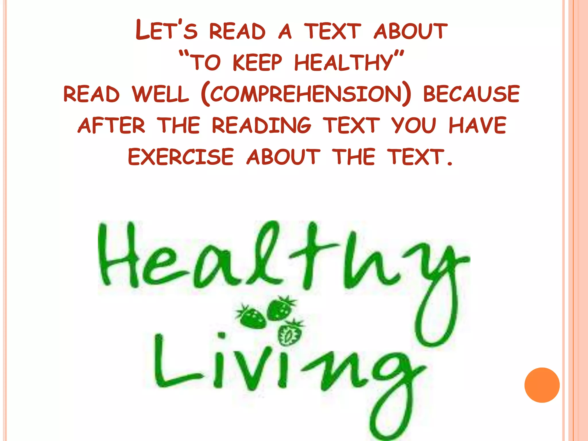 Reading About Health Topic | PPT