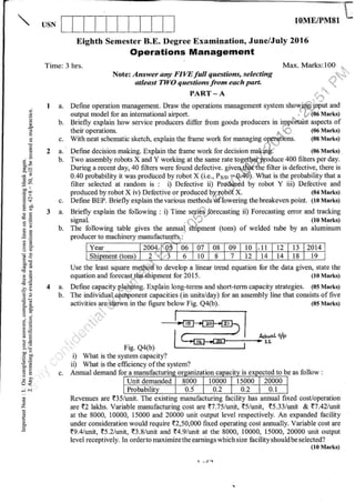 8th Semester VTU BE ME question papers June 2016 | PDF
