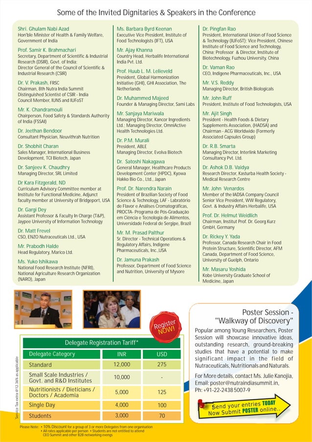 The new 8th Nutra India Summit brochure with the latest updates | PDF