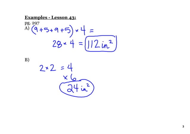 8th Pre Alg - Lesson 43 | PDF