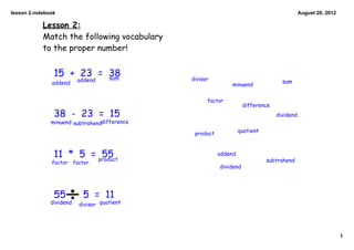 8th pre alg - L2--aug20 | PPT