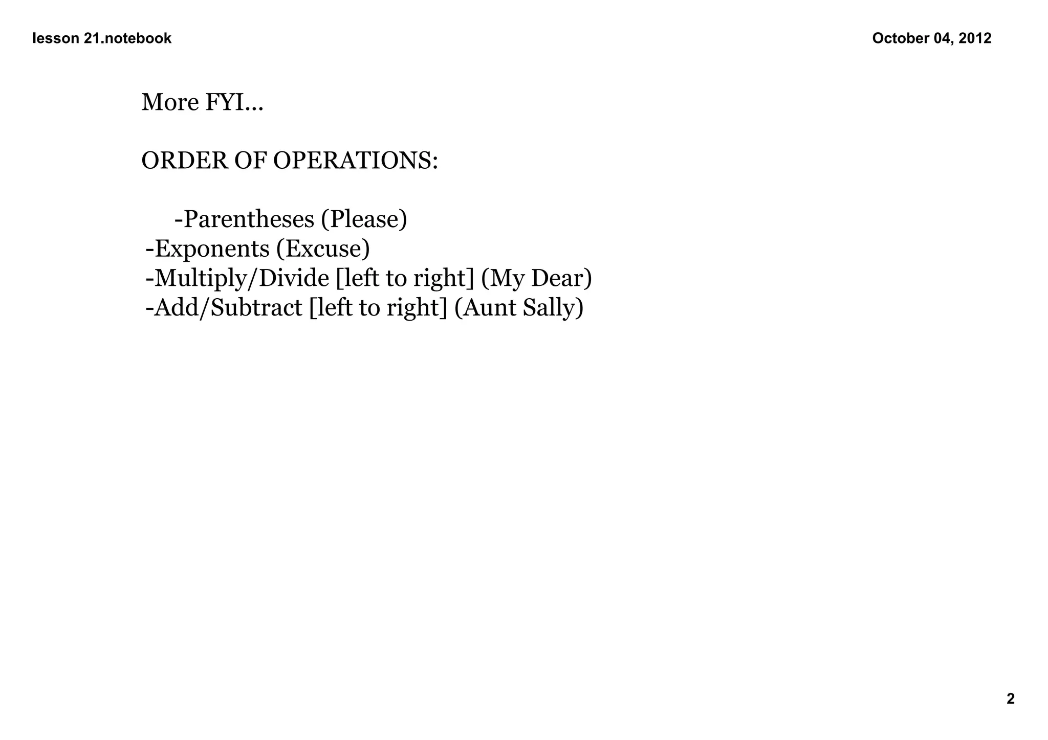 8th pre alg -l21--oct4 | PPT