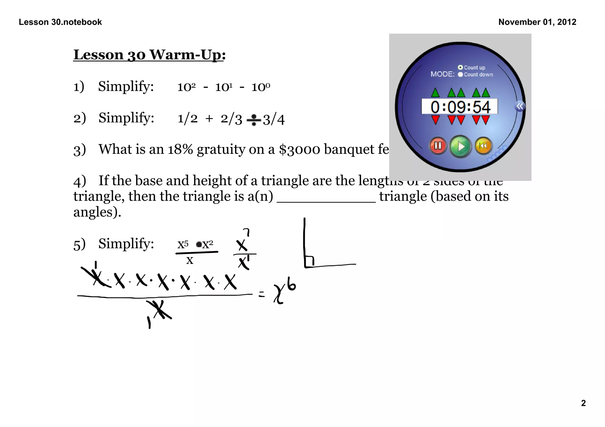 8th pre alg -l30&inv#3--nov1 | PPT | Free Download
