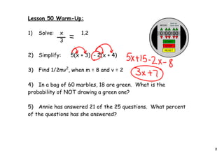 8th PreAlg - L50--Jan9 | PDF | Homework and Study | Education