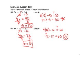 8th PreAlg - L50--Jan9 | PDF | Homework and Study | Education