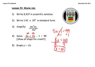 8th pre alg -l51 | PDF