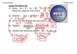8th pre alg -l53 | PDF
