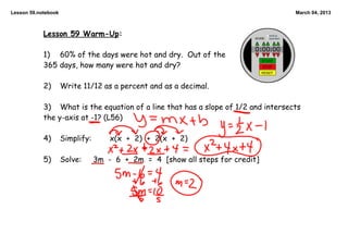 8th pre alg -l59--march4 | PDF