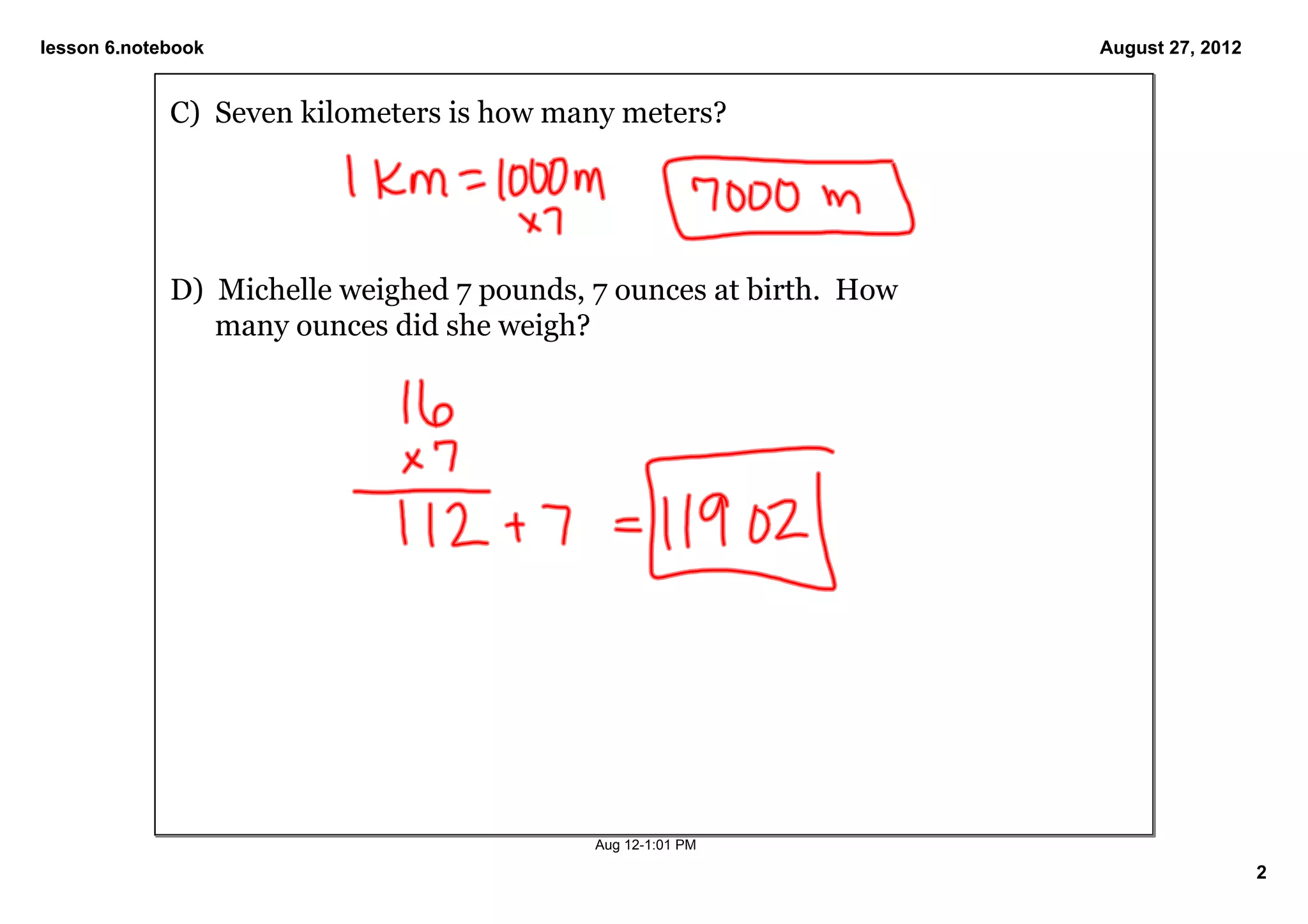 8th pre alg - L6--aug27 | PDF
