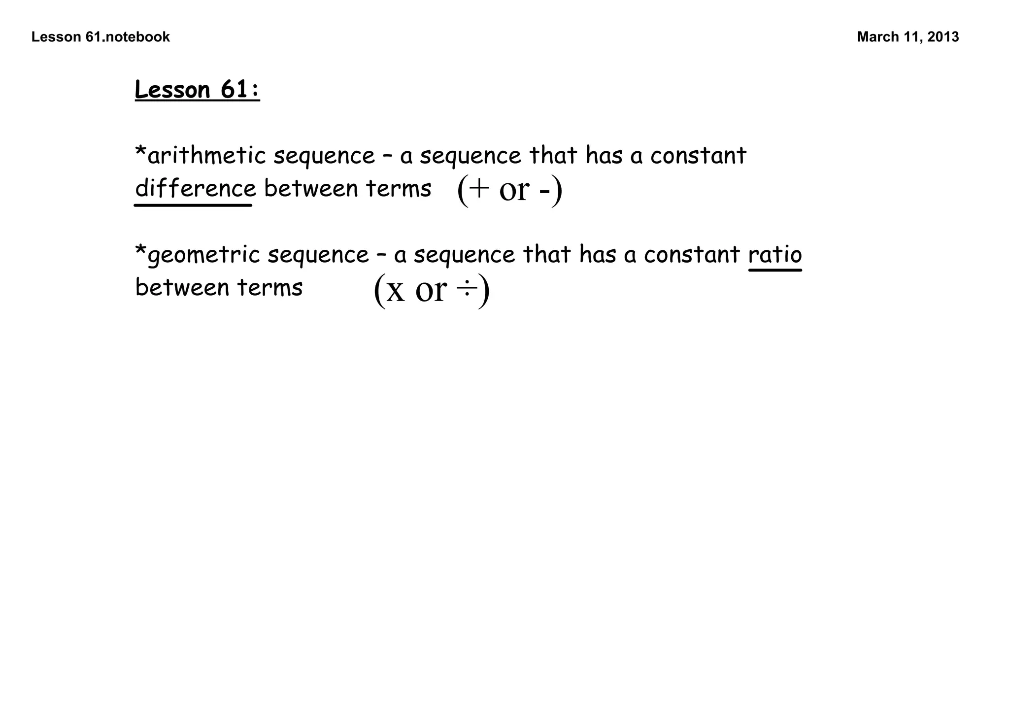 8th pre alg -l61--march11 | PDF