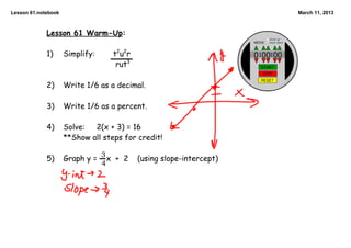 8th pre alg -l61--march11 | PPT