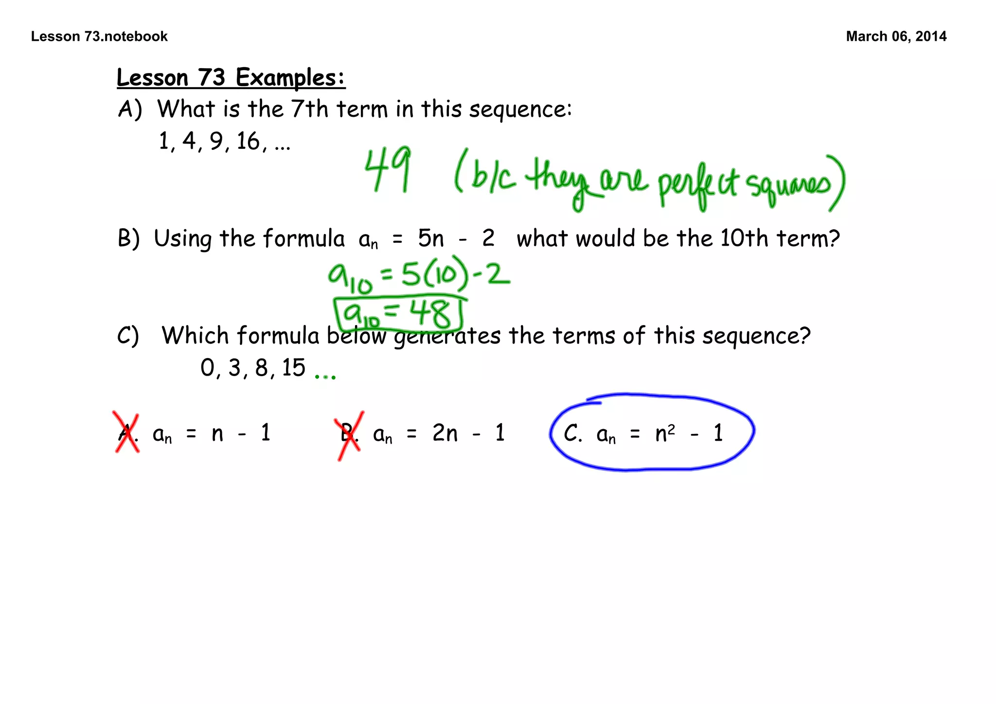 8th pre alg -l73 | PPT