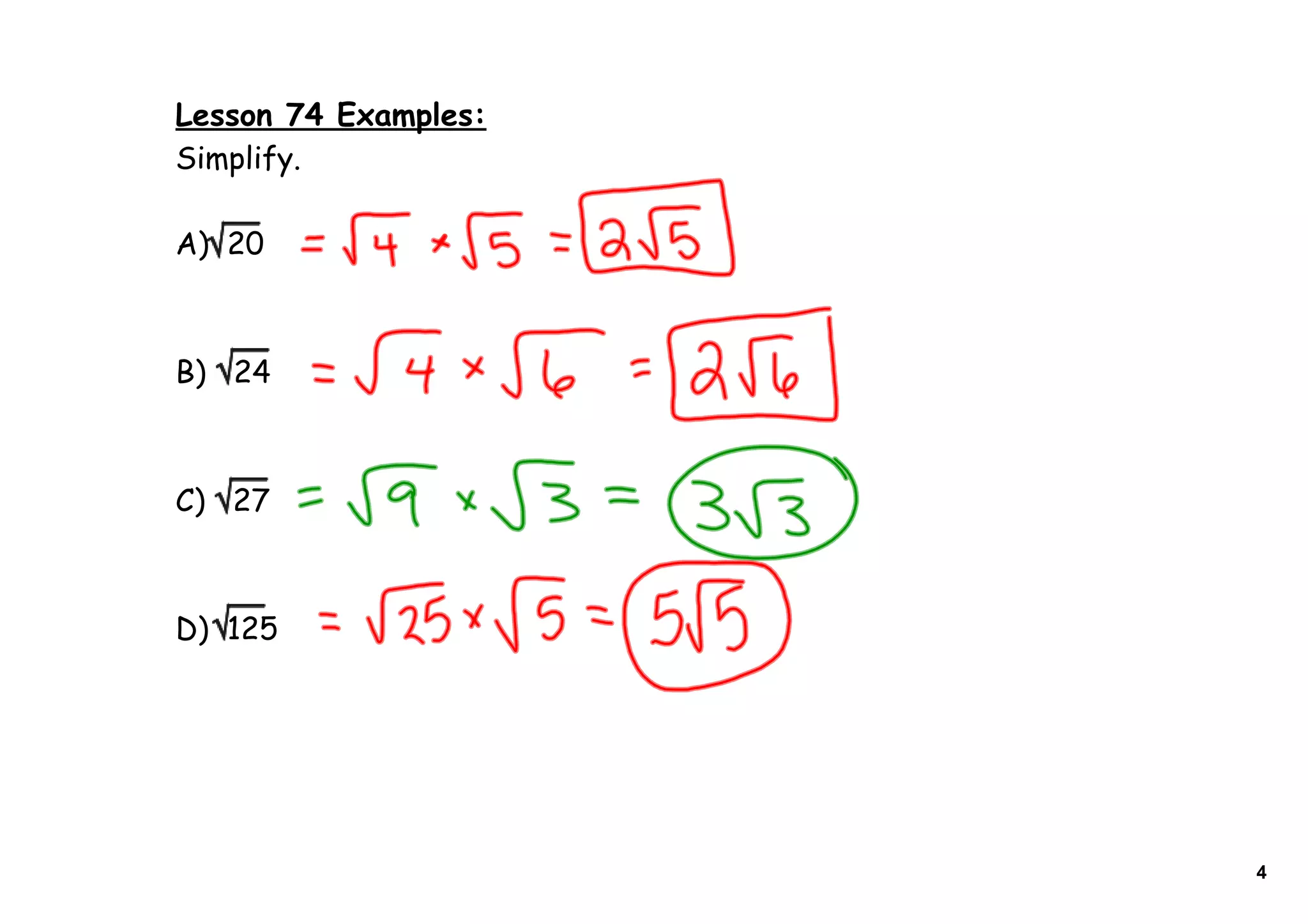 8th PreAlg - L74--April12 | PPT
