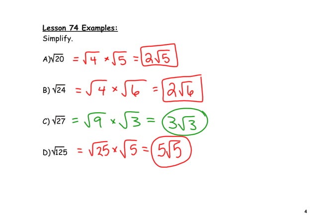 8th PreAlg - L74--April12 | PPT