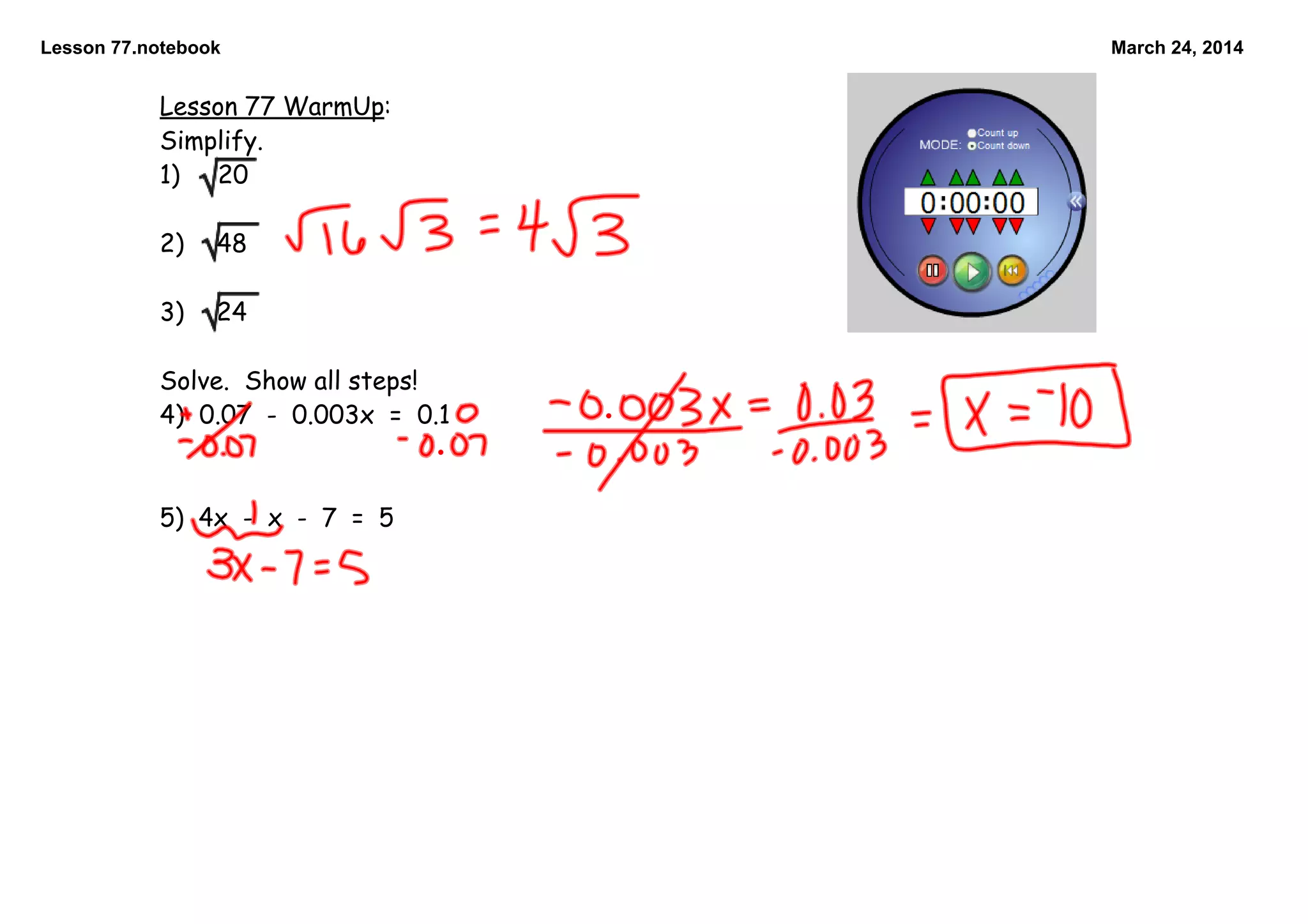 8th pre alg -l77 | PPT