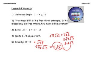 8th pre alg -l84 | PDF