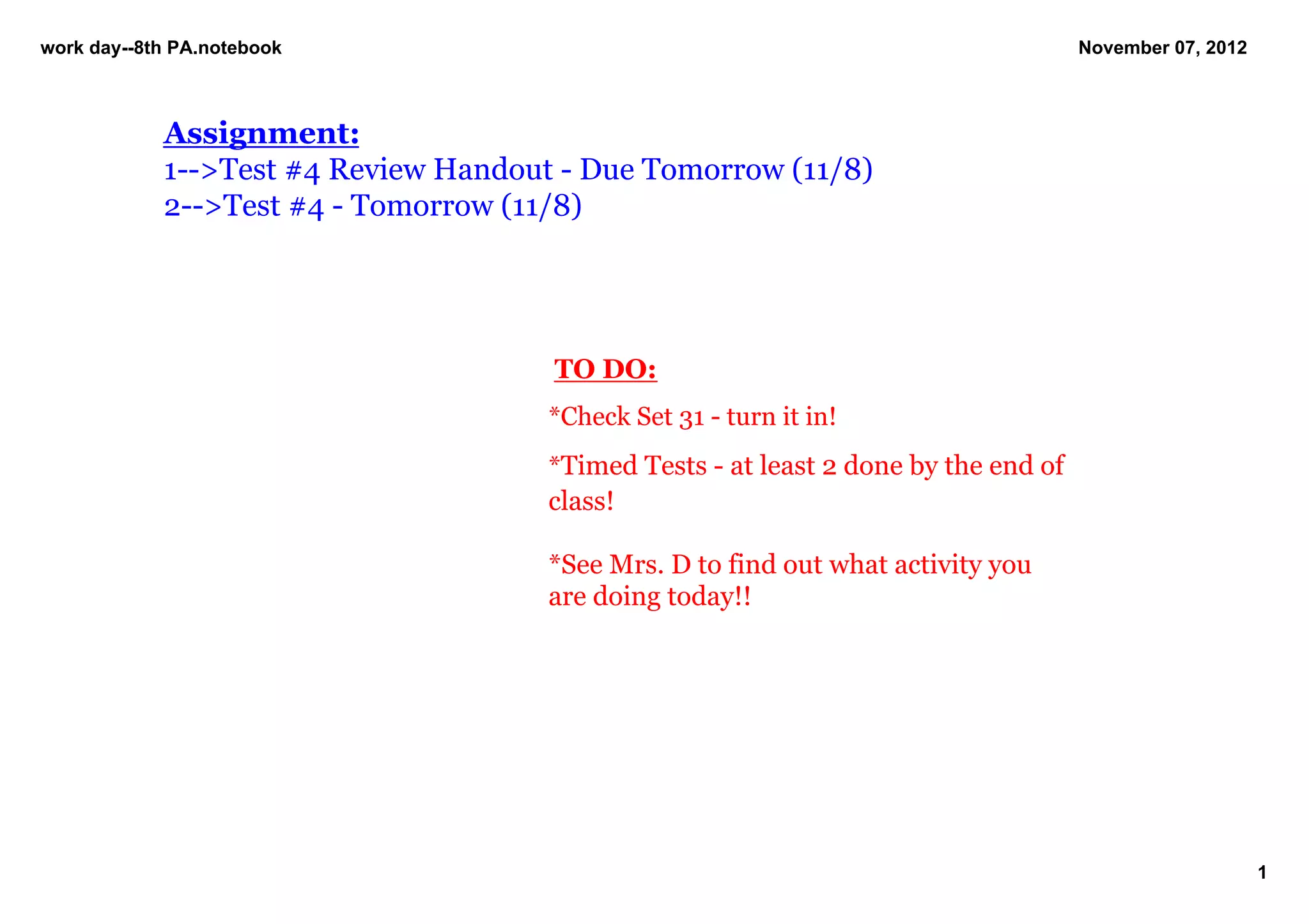 8th pre alg -nov7 | PDF | Homework and Study | Education