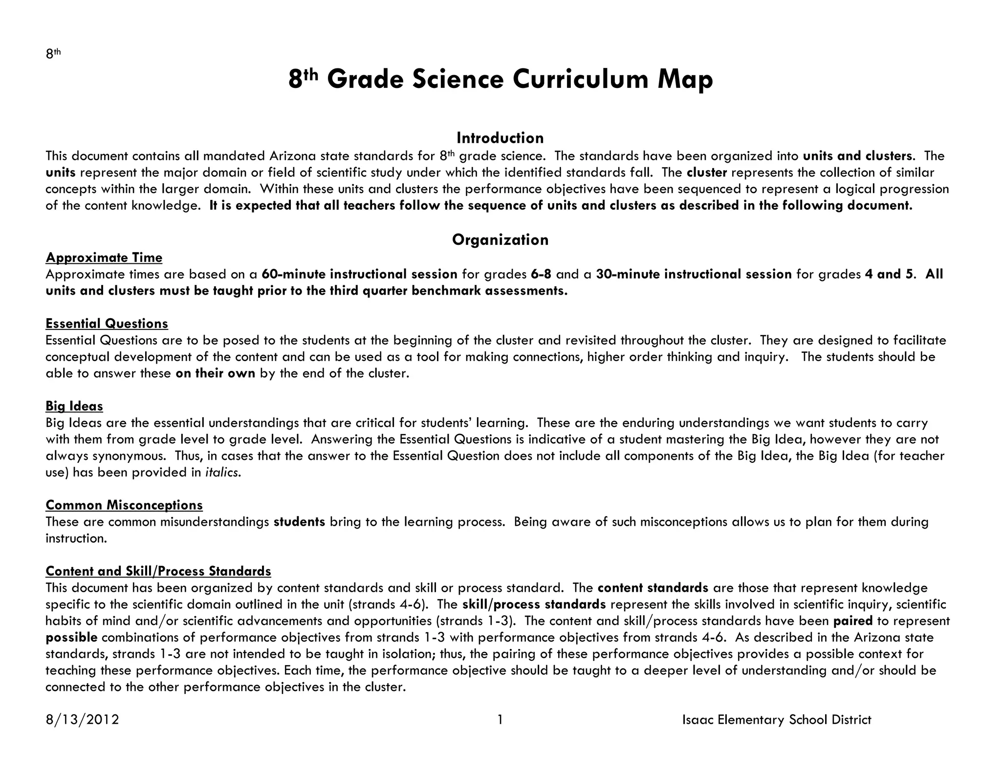 8th Grade Science Map revised | PDF