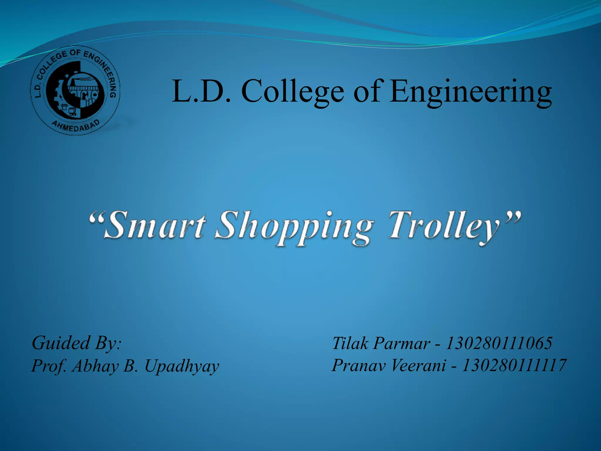 Smart shopping trolley using rfid and remote controlling | PPTX