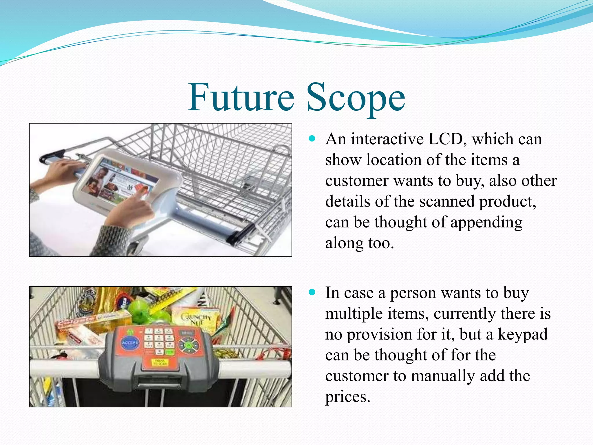 Smart shopping trolley using rfid and remote controlling | PPTX