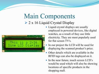 Smart shopping trolley using rfid and remote controlling | PPTX