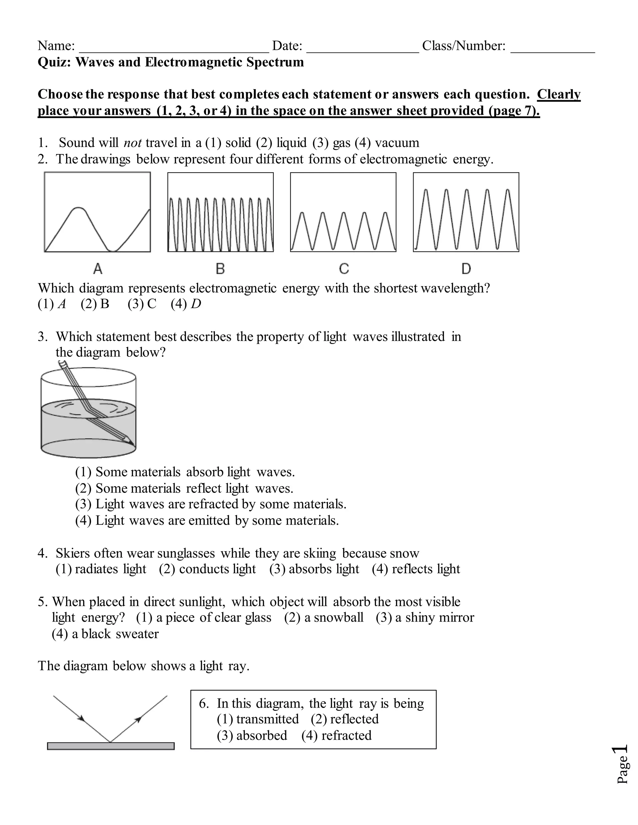 8th Take-Home Quiz on Waves and Electromagnetic Spectrum.docx