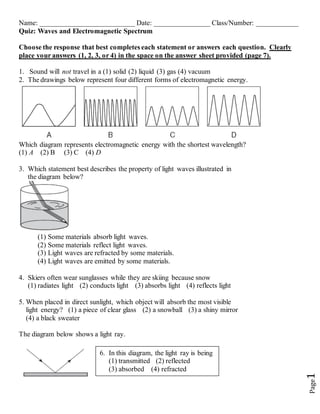 8th Take-Home Quiz on Waves and Electromagnetic Spectrum.docx