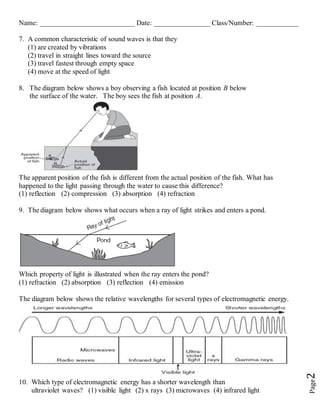 8th Take-Home Quiz on Waves and Electromagnetic Spectrum.docx