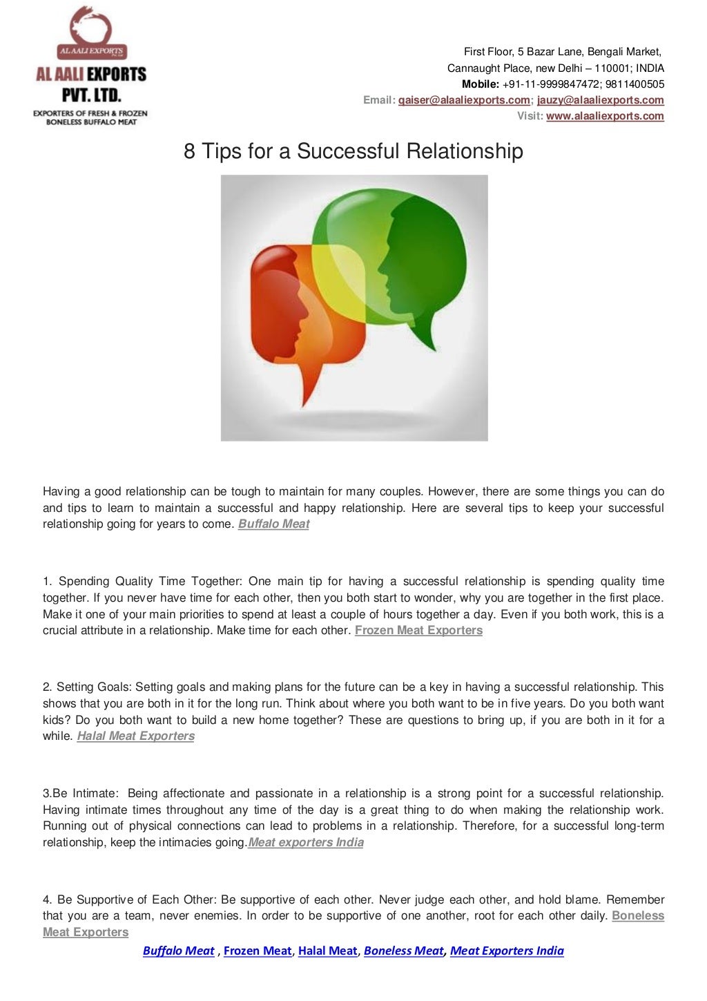 8 Tips For A Successful Relationship