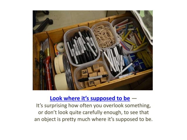 8 Tips for Finding Misplaced Objects | PPT