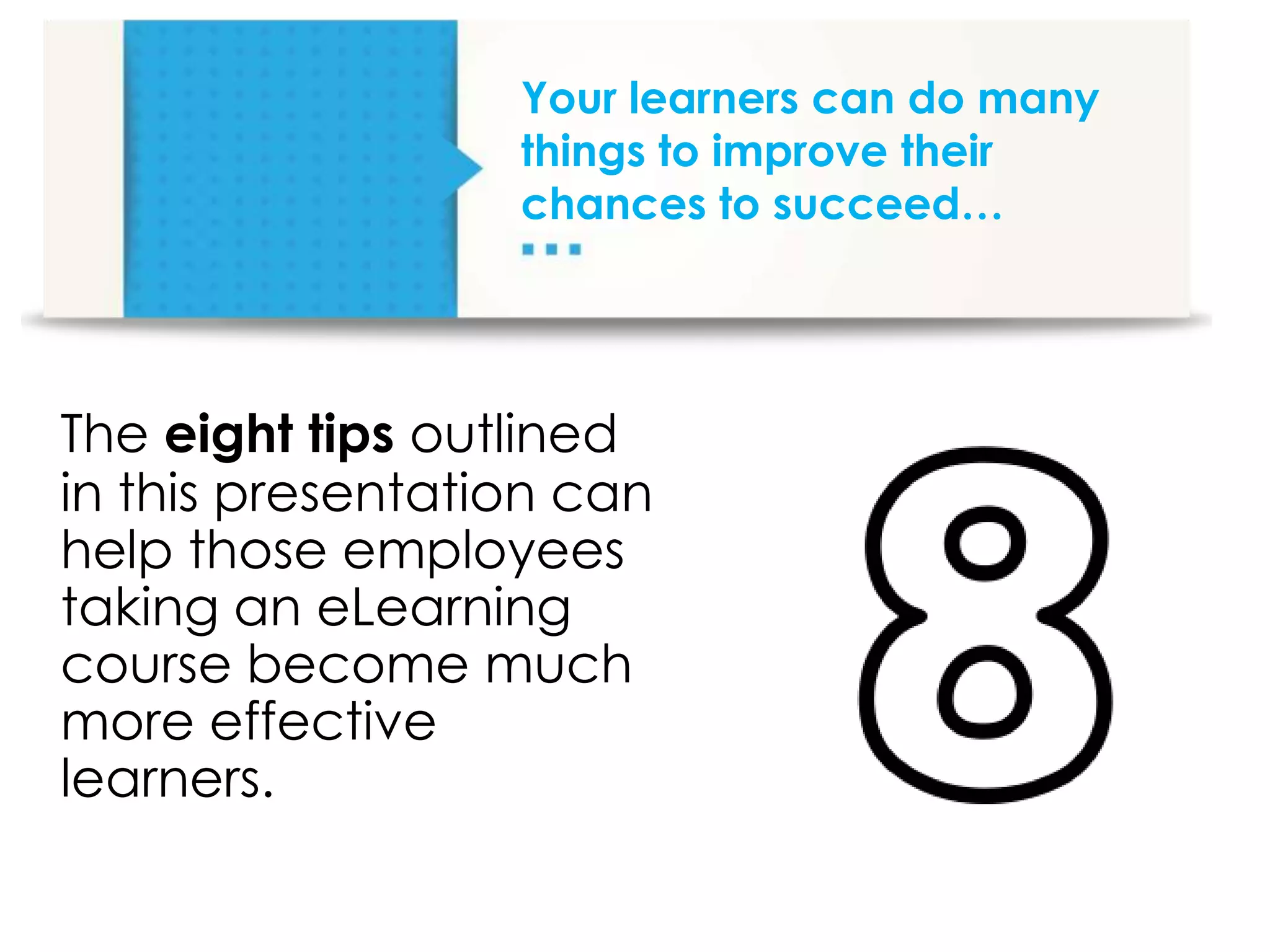 8 tips for highly effective e-Learners | PPT