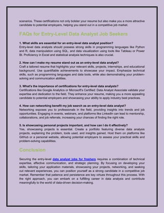 8 Tips For Job Seekers Looking For Entry Level Data Analyst Jobs | PDF