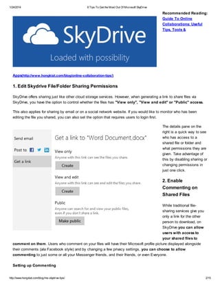 8 tips to get the most out of microsoft sky drive | PDF | Social ...