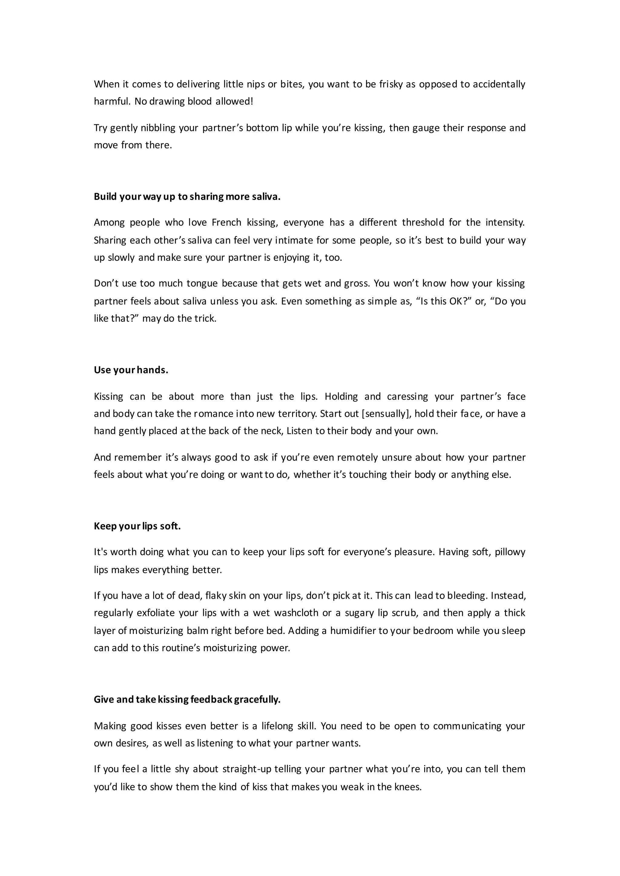 8 tips to make kissing better | DOCX