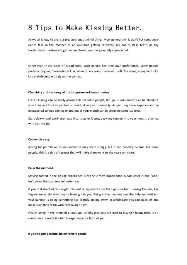 8 tips to make kissing better | DOCX