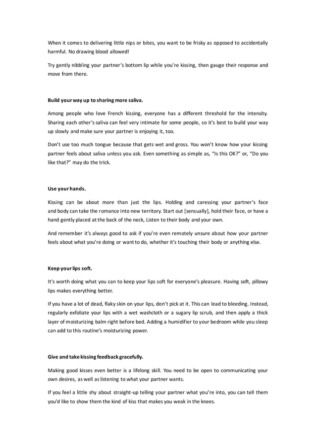 8 tips to make kissing better | DOCX