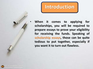 8 tips to prepare essays for scholarship college funding ppt | PPT