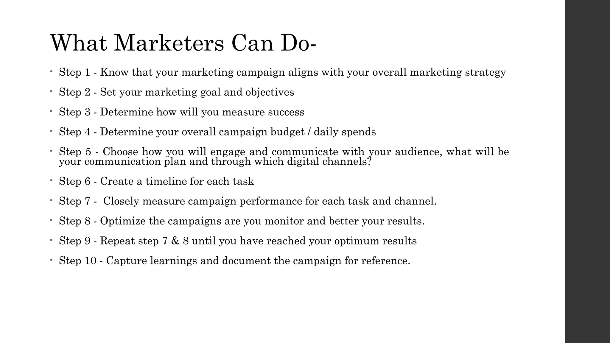 8 Tips To Run Successful Marketing Campaigns | PPT
