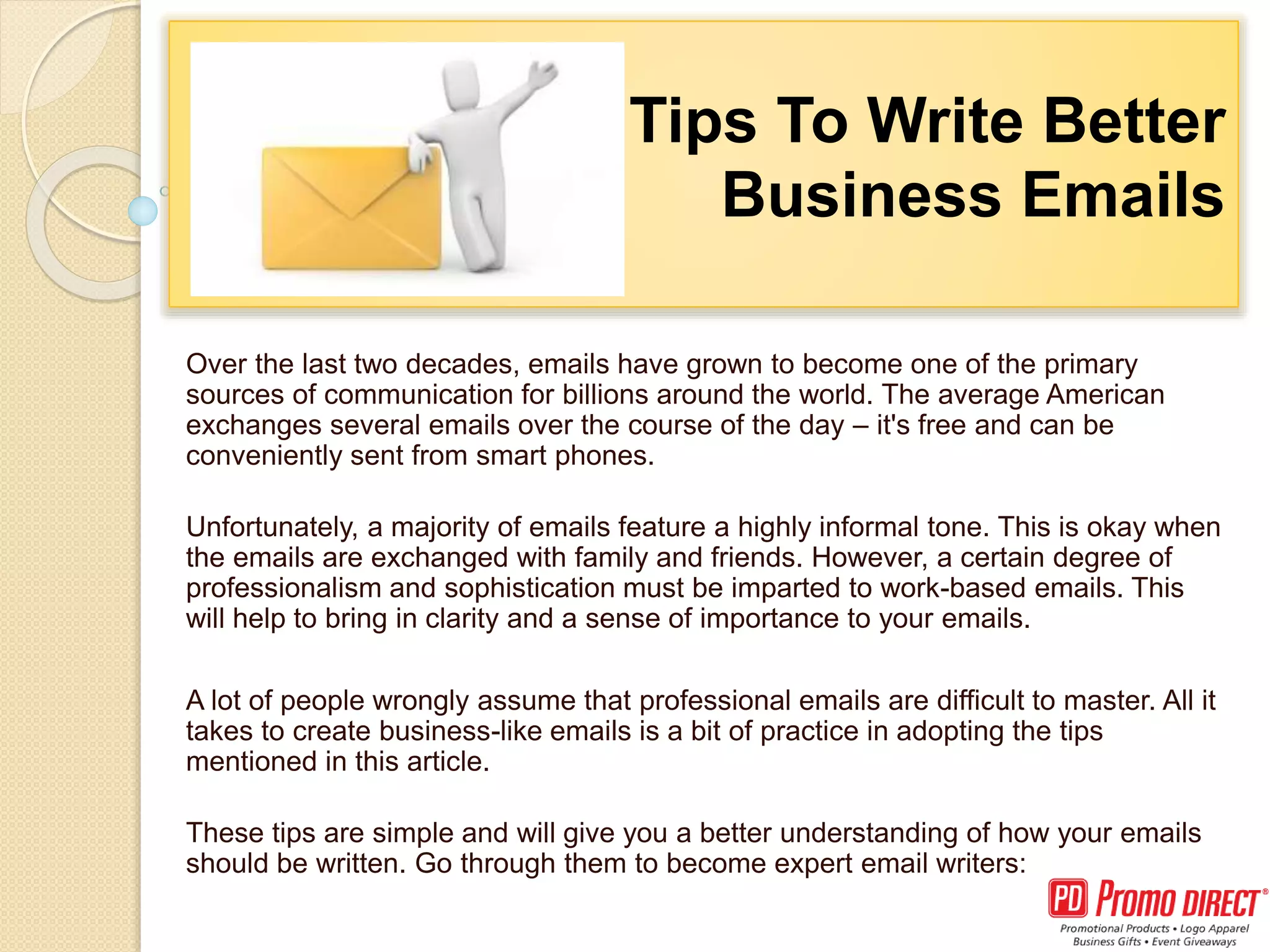 8 Tips to Write Better Business Emails | PPT