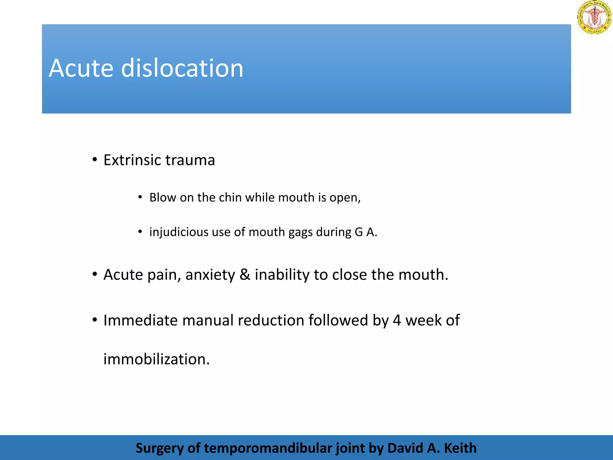 Temporomandibular Joint Dislocation Pptx