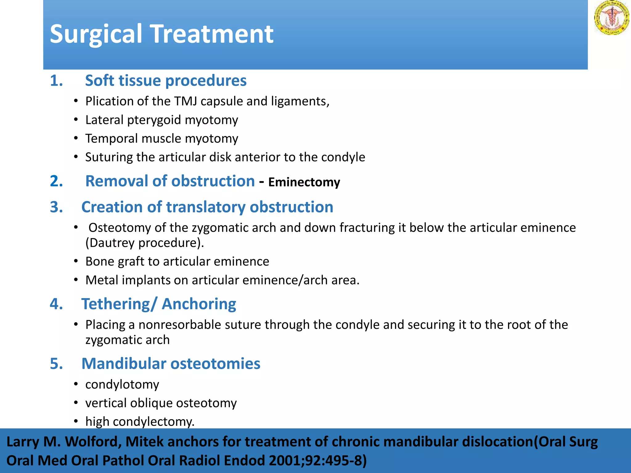 Temporomandibular joint dislocation | PPTX