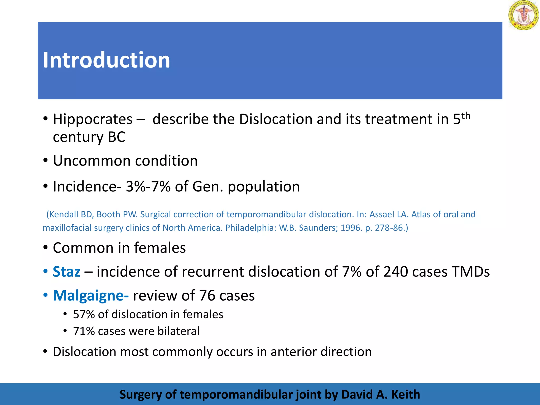 Temporomandibular Joint Dislocation Pptx
