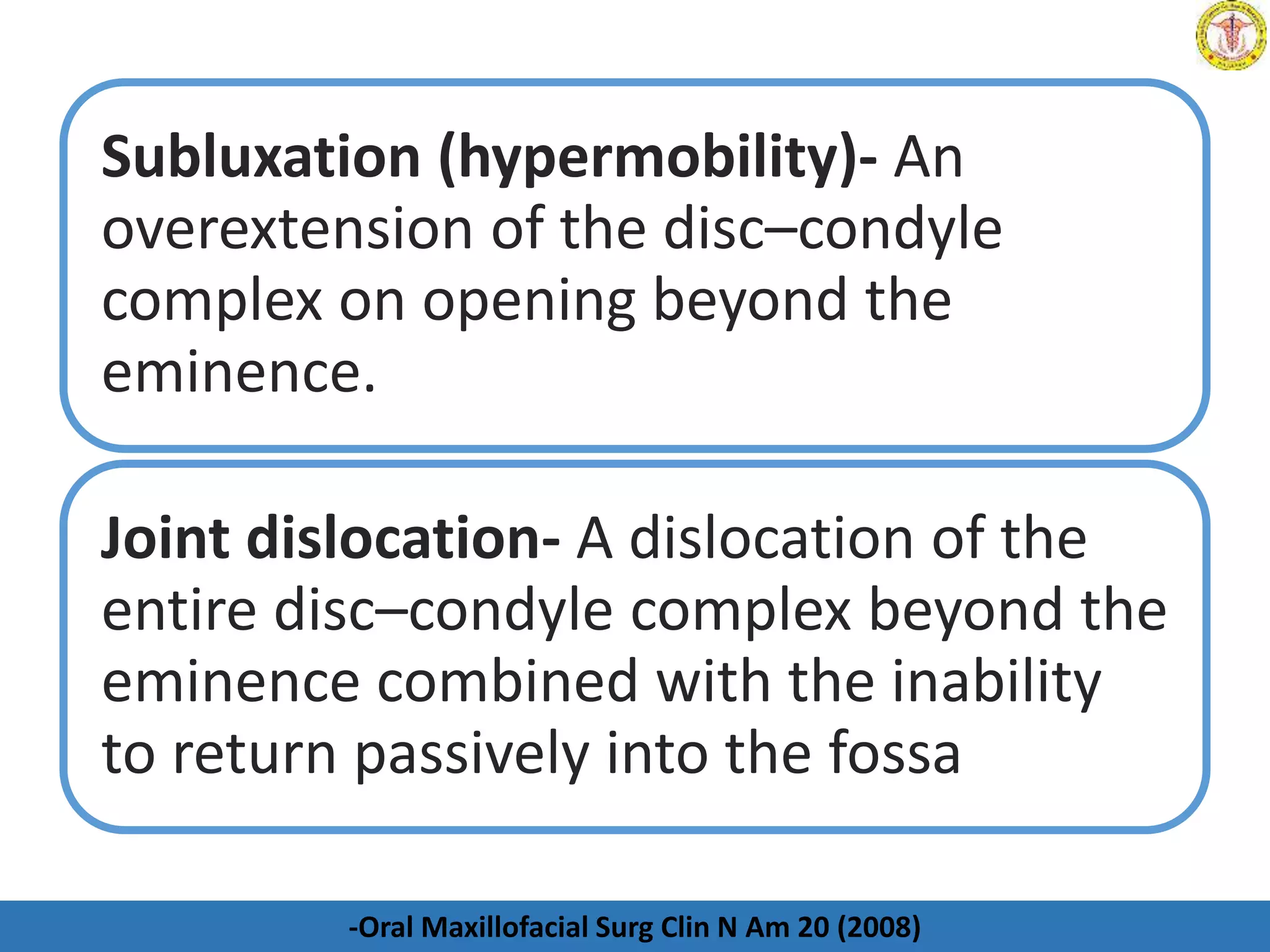 Temporomandibular joint dislocation | PPTX