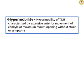 Temporomandibular joint dislocation | PPTX