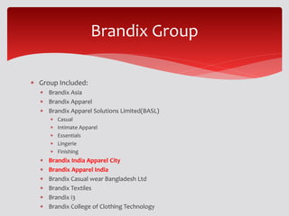 Brandix Apparel India - Apparel Internship | PPTX